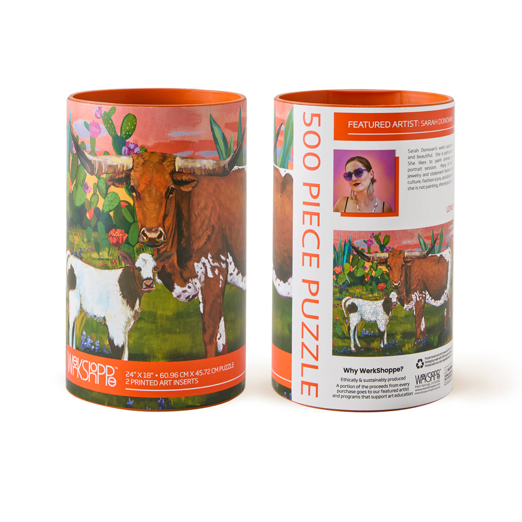 Longhorn Cow Landscape Puzzle | WerkShoppe