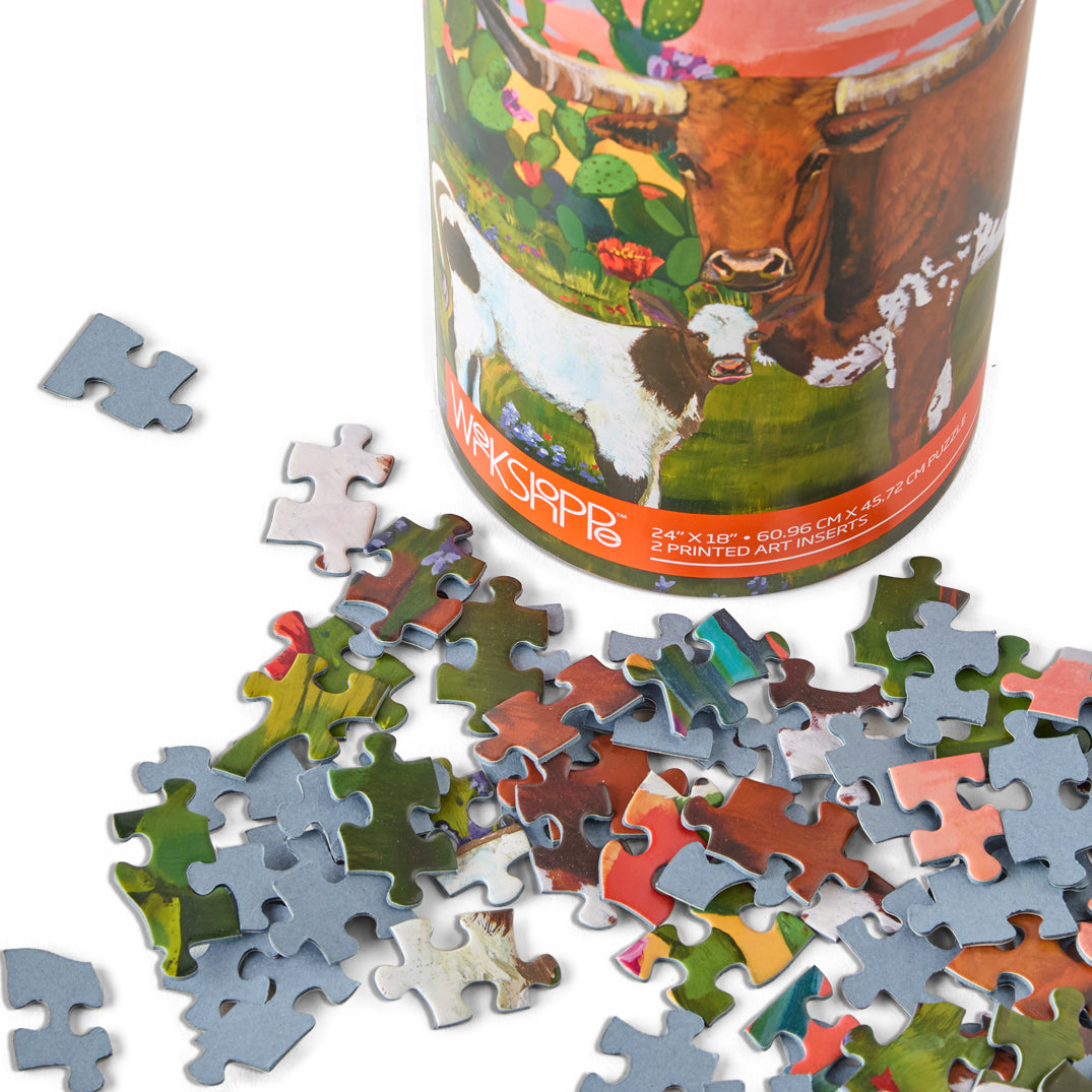 Longhorn Cow Landscape Puzzle | WerkShoppe